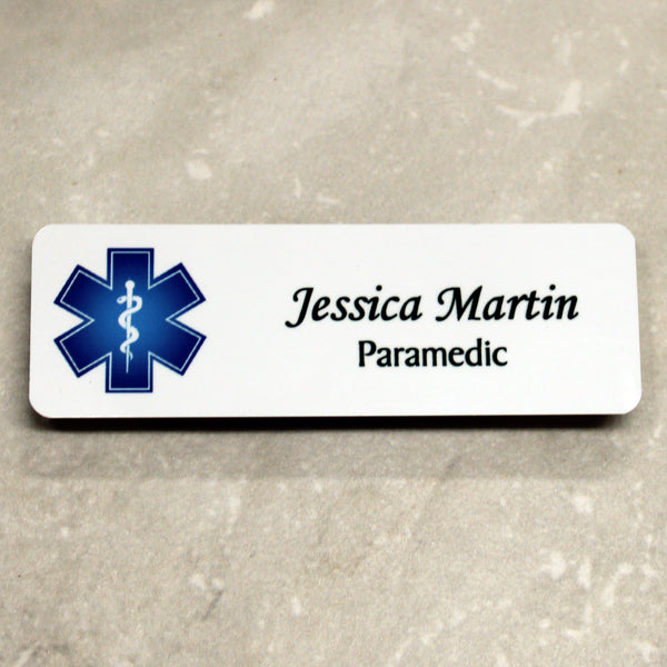 Pre-Designed Blue Paramedic Name Tag - Sophia Impressions